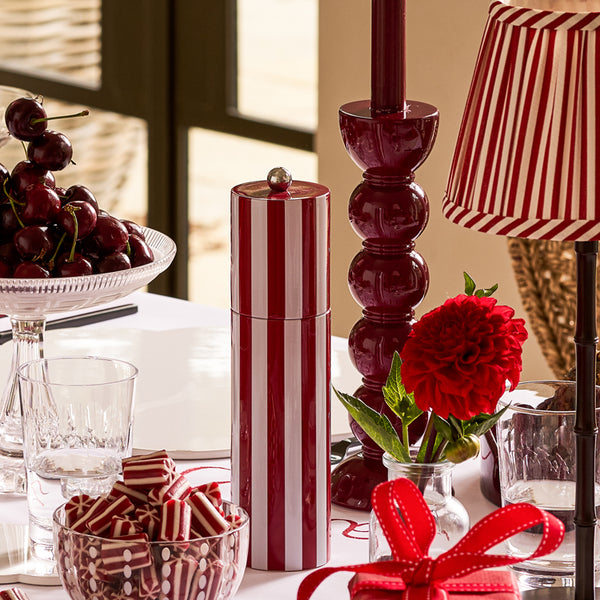 Burgundy Striped Column Salt or Pepper Mill – Addison Ross Ltd USA