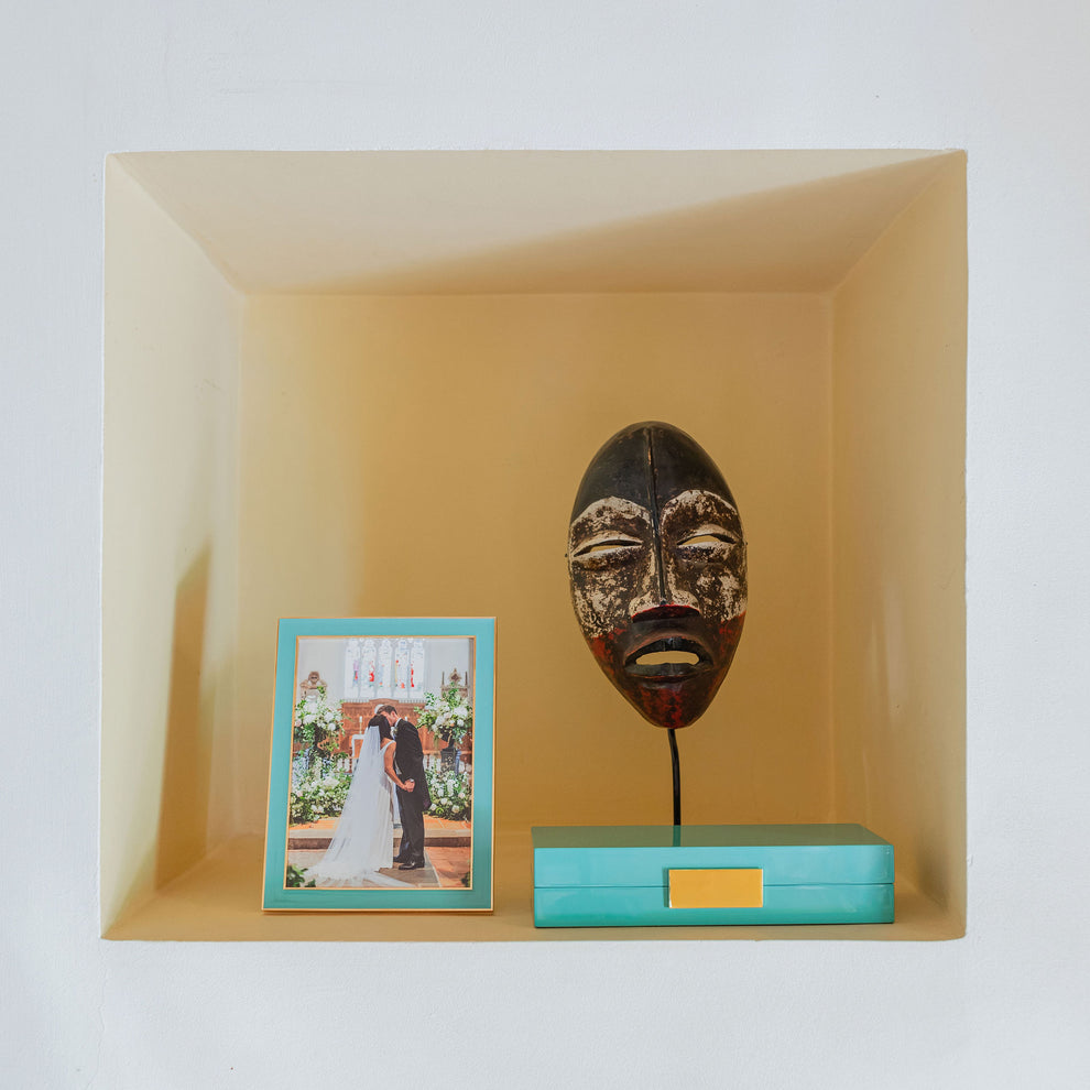 Gold Trim Turquoise Blue Enamel Photo Frames - 4x6, 5x7 | Addison Ross ...