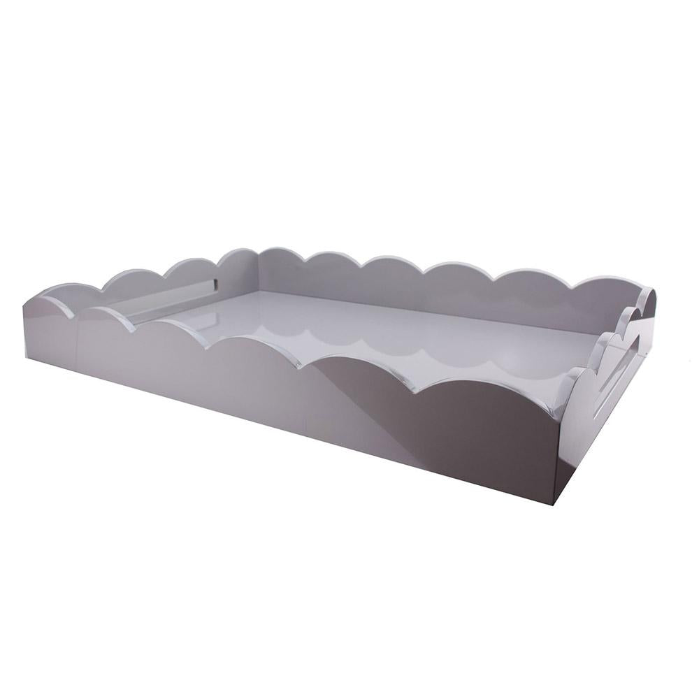 Large Chiffon Gray Scalloped Edge Tray - Serving Tray | Addison Ross ...